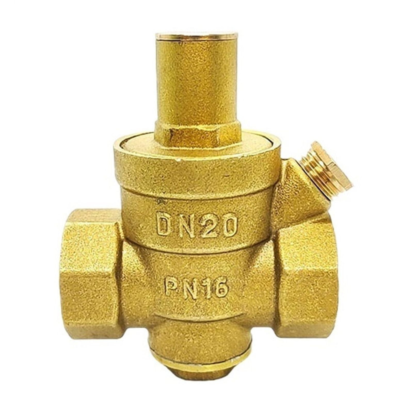 Water Reducing Valve Adjustable Female Thread Brass Pressure Gauge ...