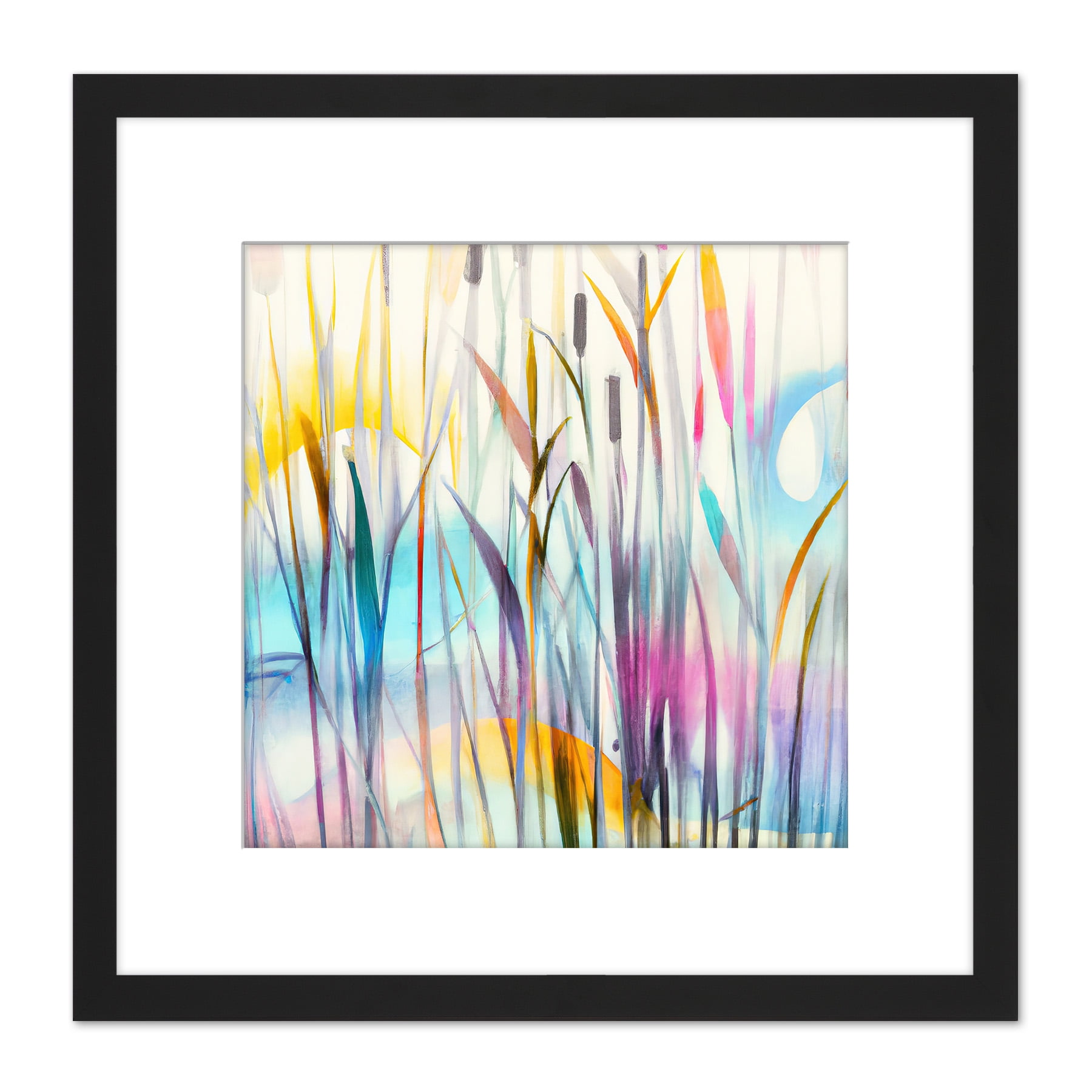 Water Reed Plant Swamp Canes Dreamy Colourful Modern Watercolour ...
