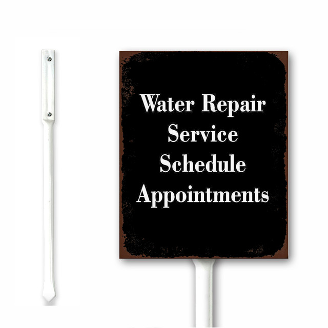 Water Repair Service - Schedule Appointments Black Yard Sign With Stake ...