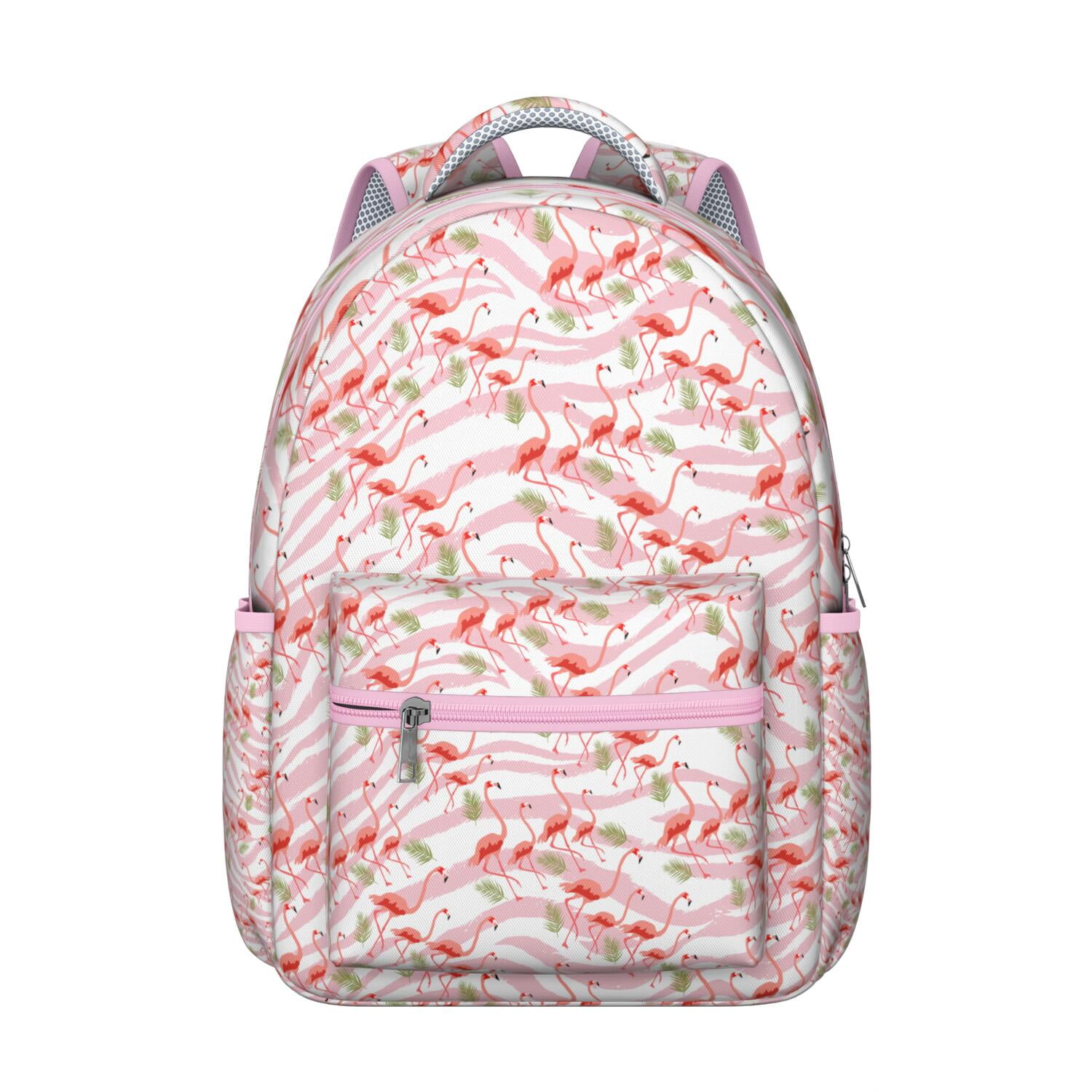 Water-Resistant Flamingo Backpack - School Bookbag with Padded ...