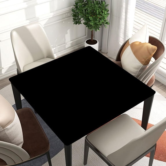 Water-Resistant Square Fitted Table Cover, Elastic Edge Polyester ...