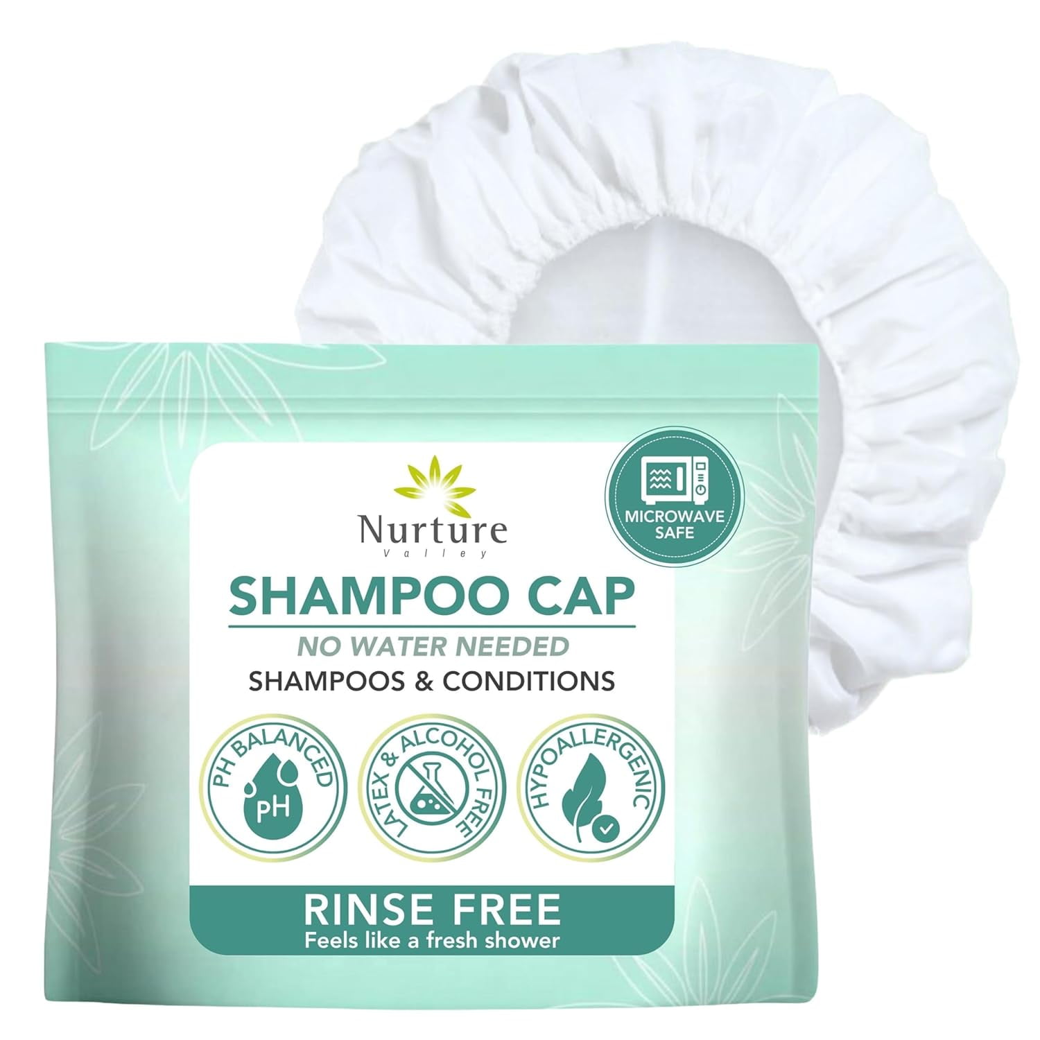 No Water Rinse Free Shampoo Cap by Nurture | Microwavable Hair Washing ...
