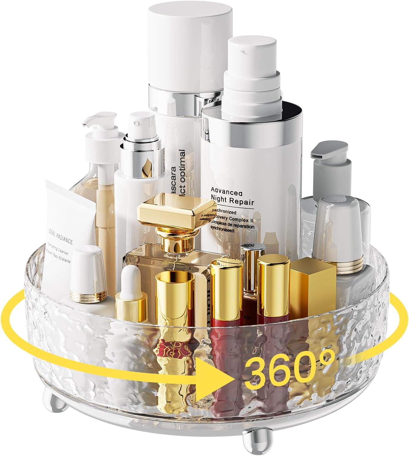 【Water Ripple 11" Makeup Organizer Countertop,【°Rotating】 Perfume ...