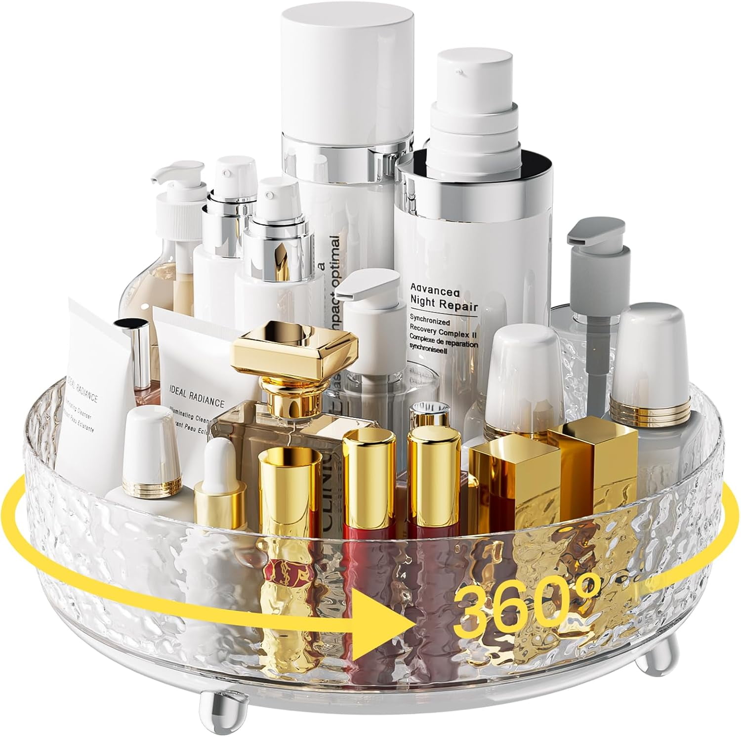 【Water Ripple 11" Makeup Organizer Countertop,【°Rotating】 Perfume ...