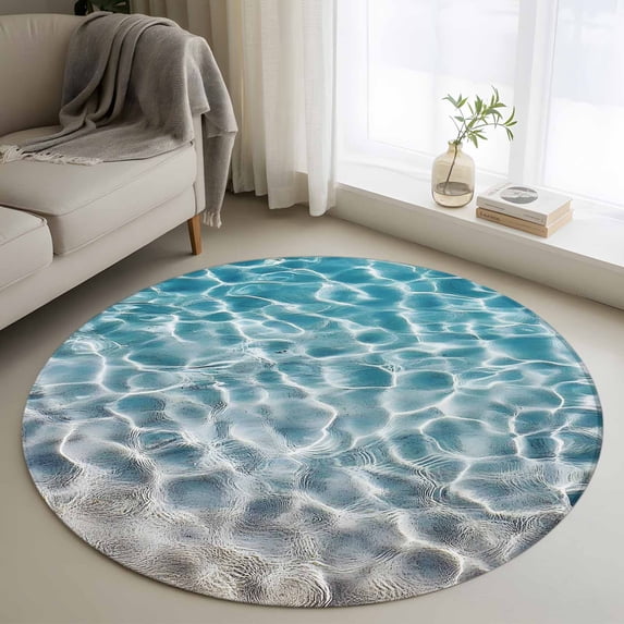 Water Ripple 3FT Round Area Rugs for Living Room Ocean Art Realistic ...