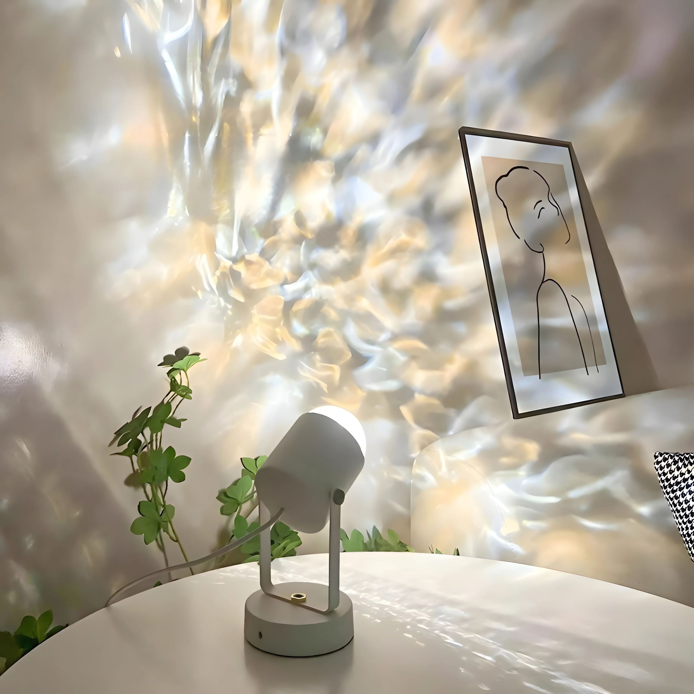 Water Ripple Dynamic Crystal Projection Lamp, 12 Colors Rotating Wave ...