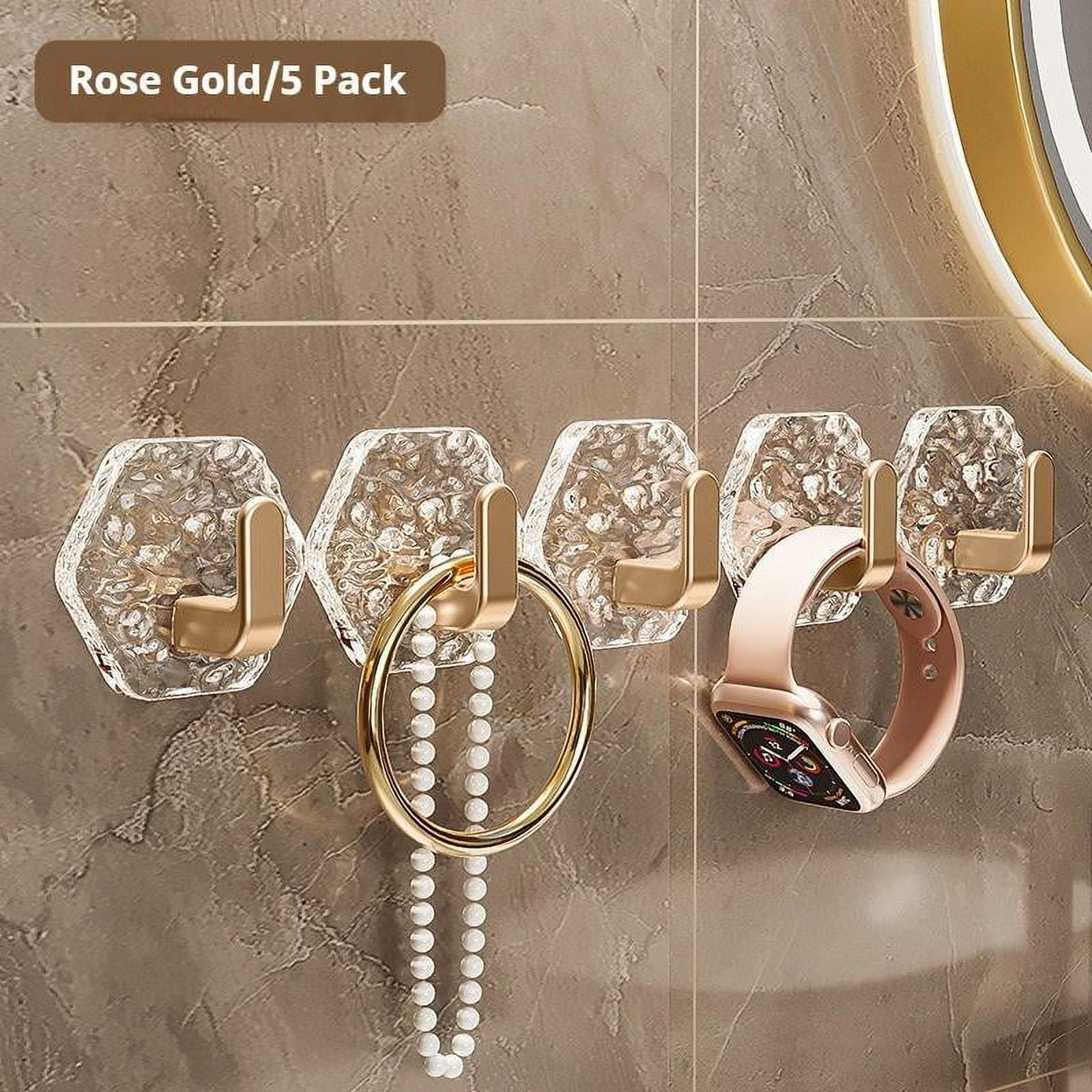 Water Ripple Hexagonal Self-Adhesive Hooks for Bathroom - No Damage ...