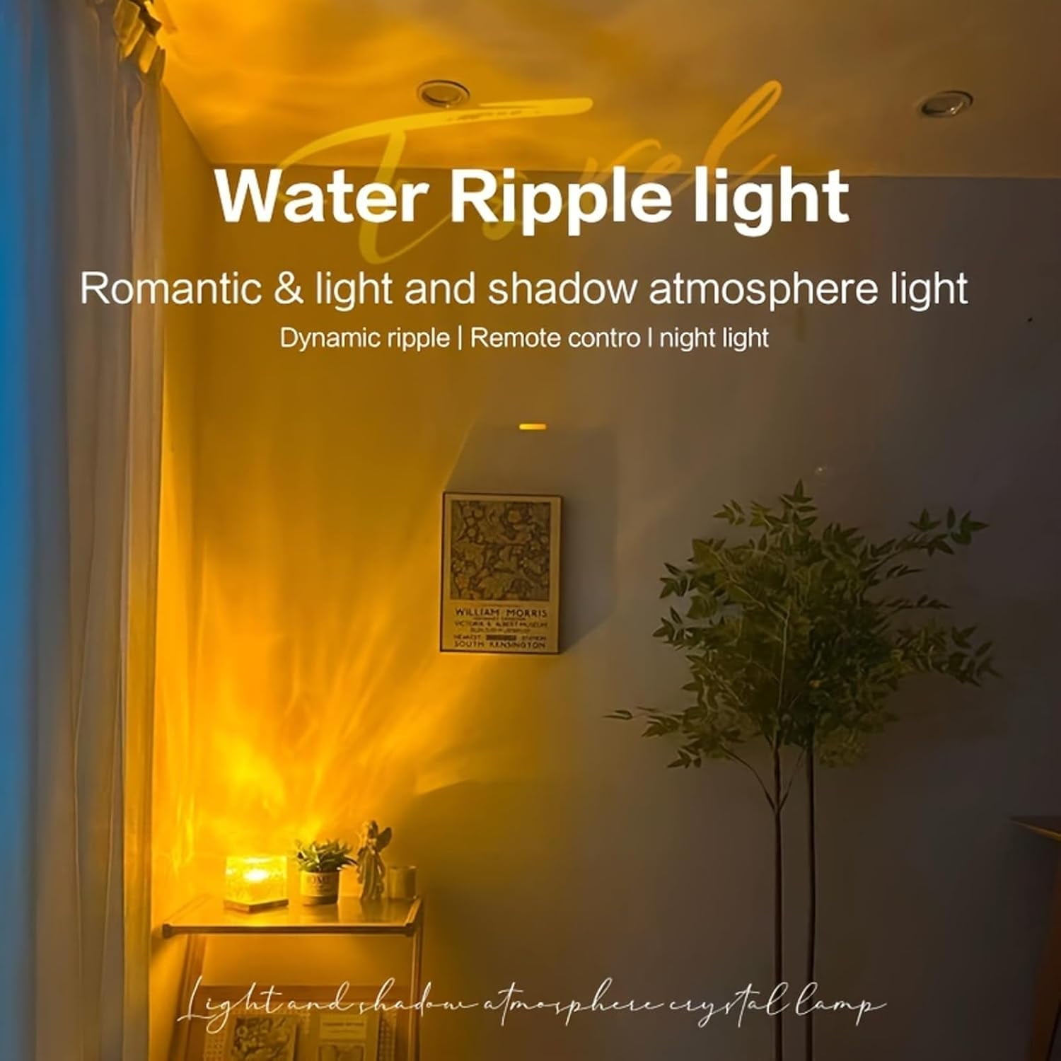 Water Ripple Lamp, Aurora Lamp Cube With Aura Light, 16 Soothing ...