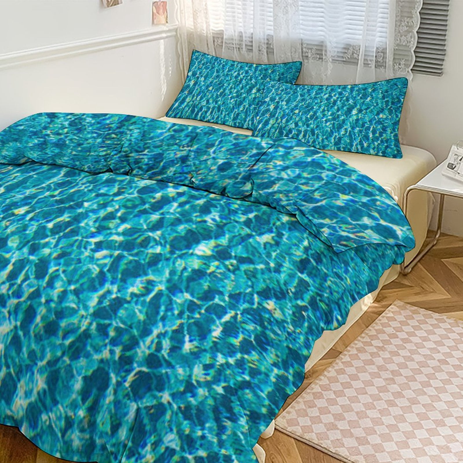 Water Ripple Light Blue Duvet Cover Set Bedding Set Polyester Quilt ...