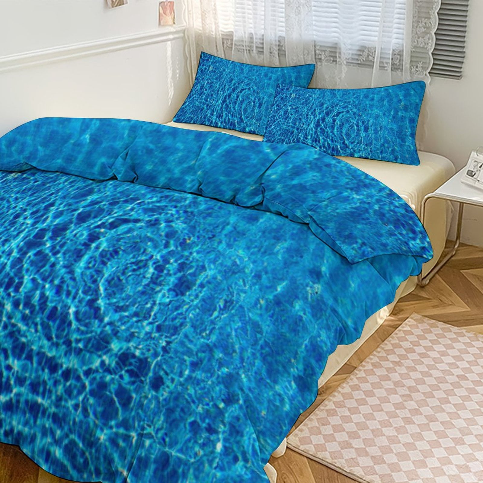Water Ripple Light Blue Duvet Cover Set Bedding Set Polyester Quilt ...