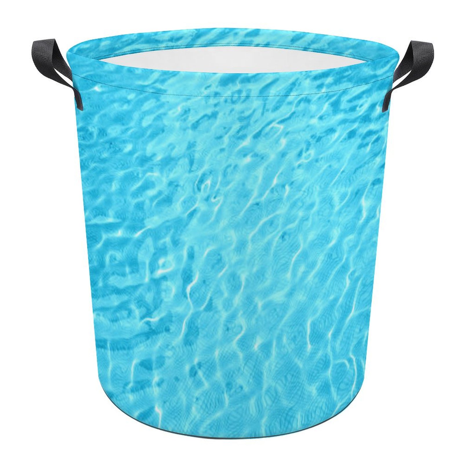 Water Ripple Light Blue Print Foldable Laundry Basket for Clothes ...