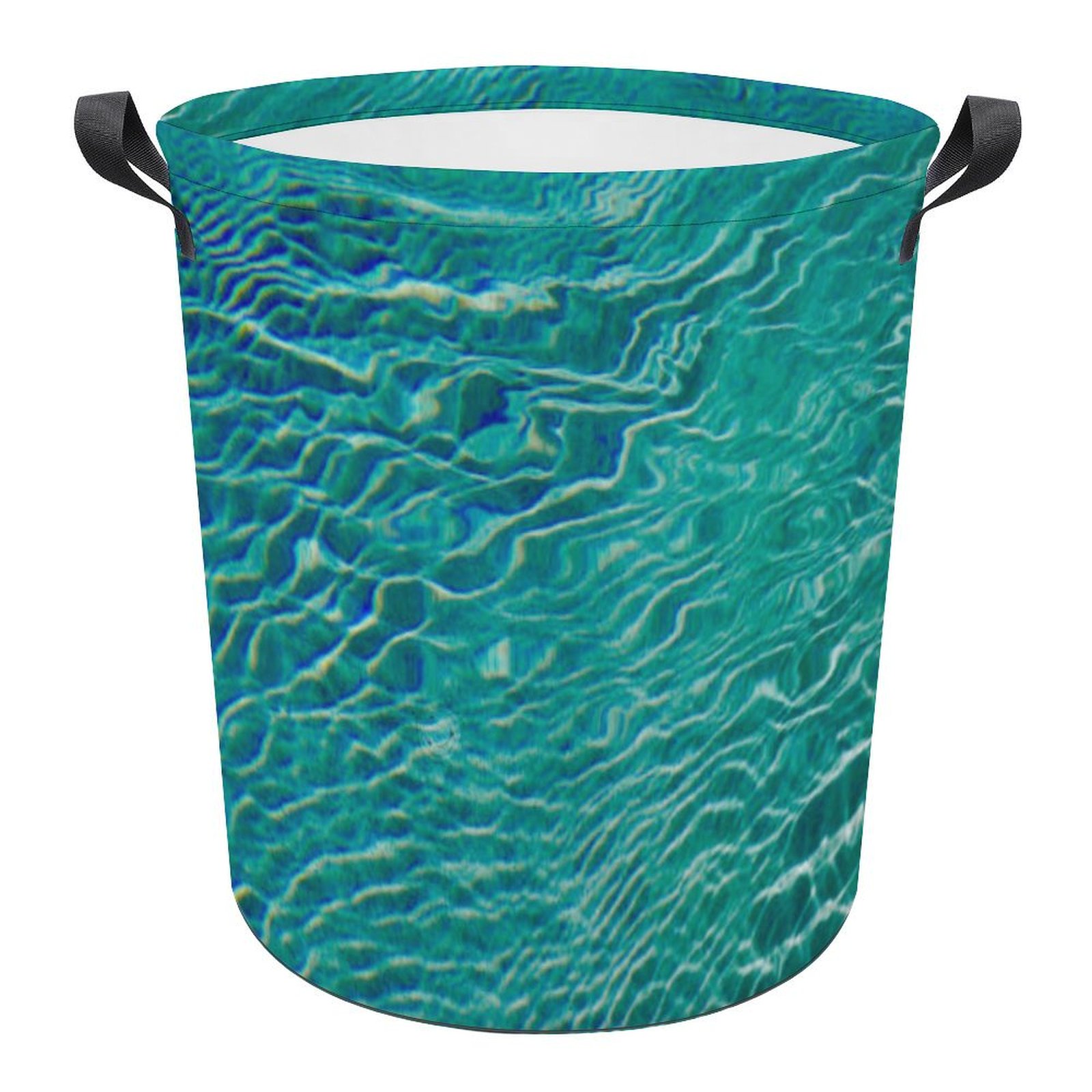 Water Ripple Light Blue Print Foldable Laundry Basket for Clothes ...
