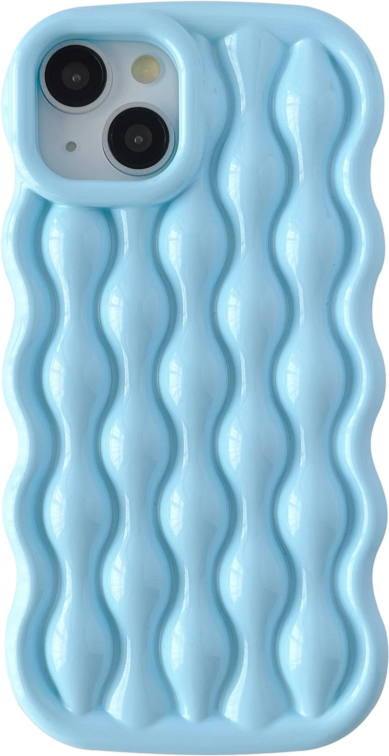 Water Ripple Pattern Wave Frame Soft Compatible with iPhone Case (Blue ...