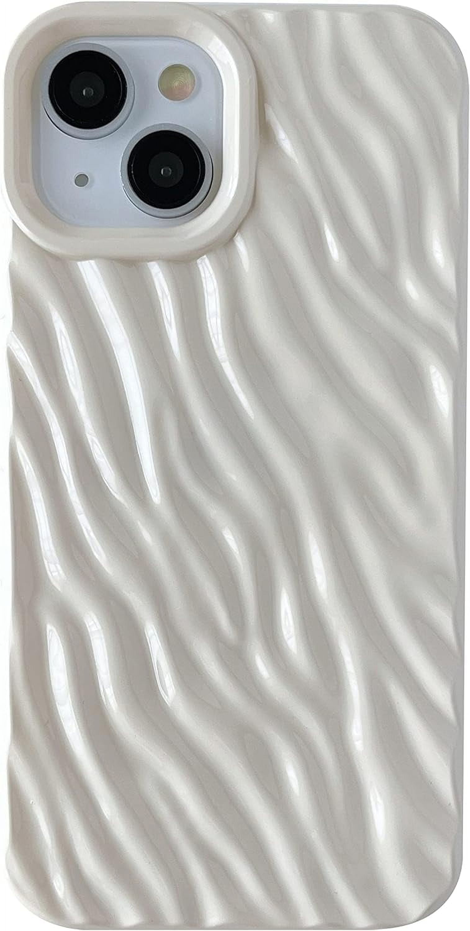 Water Ripple Pattern Wave Shape Compatible with iPhone Case (White ...