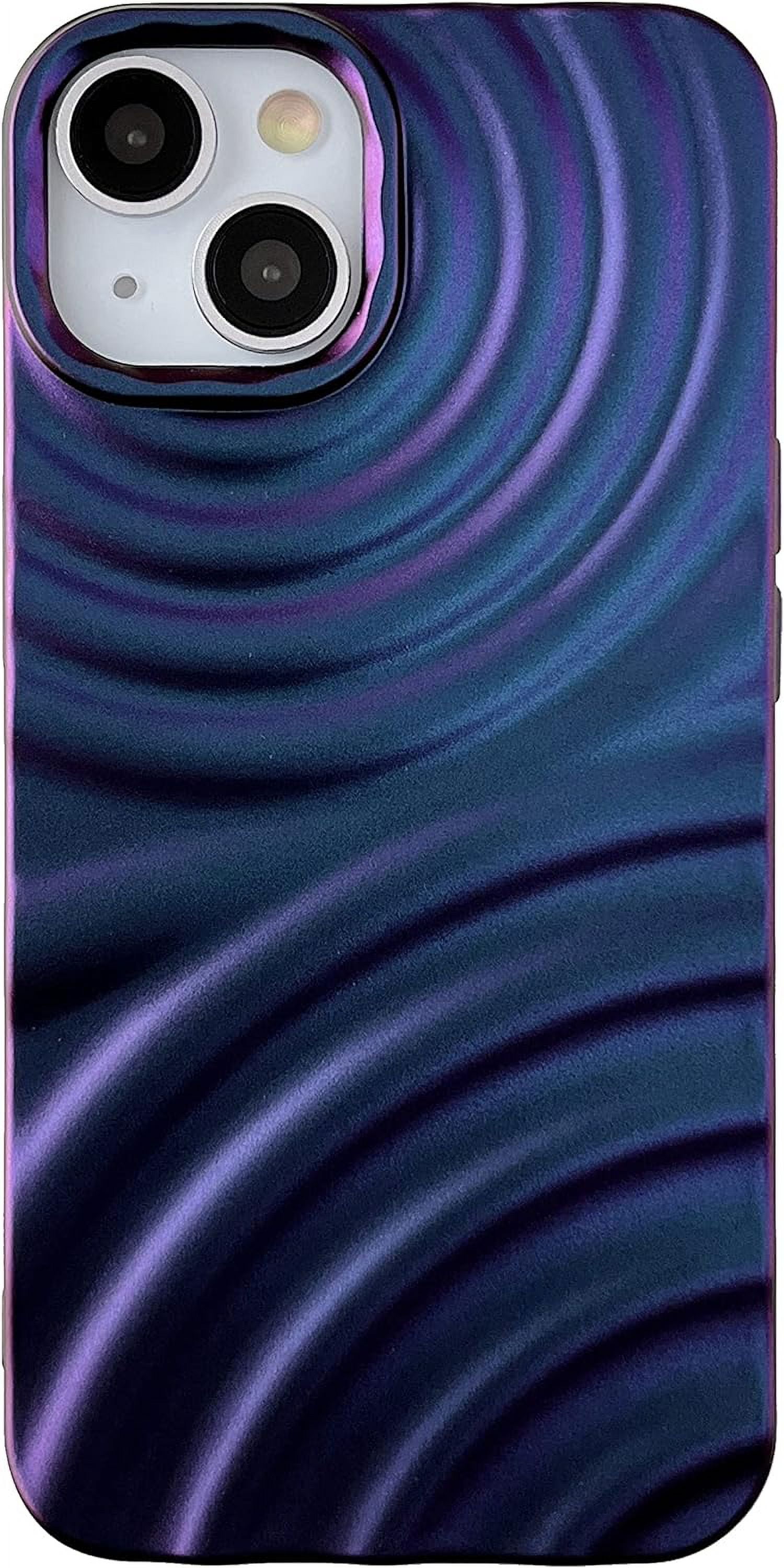 Water Ripple Wave Pattern Soft Compatible with iPhone Case (Dark Purple ...