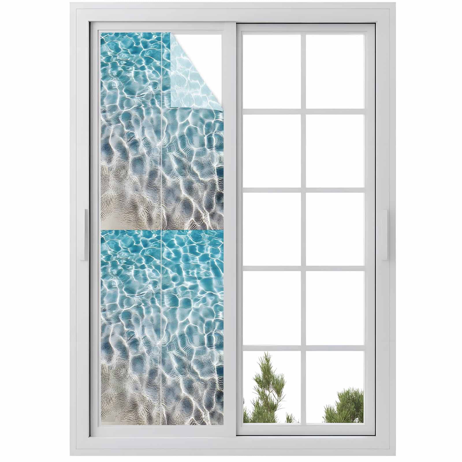 Water Ripple Window Privacy Film Ocean Art Realistic Sea Sand ...