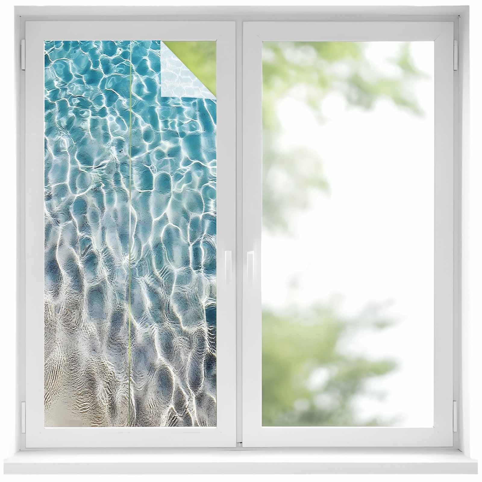 Water Ripple Window Privacy Film Ocean Art Realistic Sea Sand ...