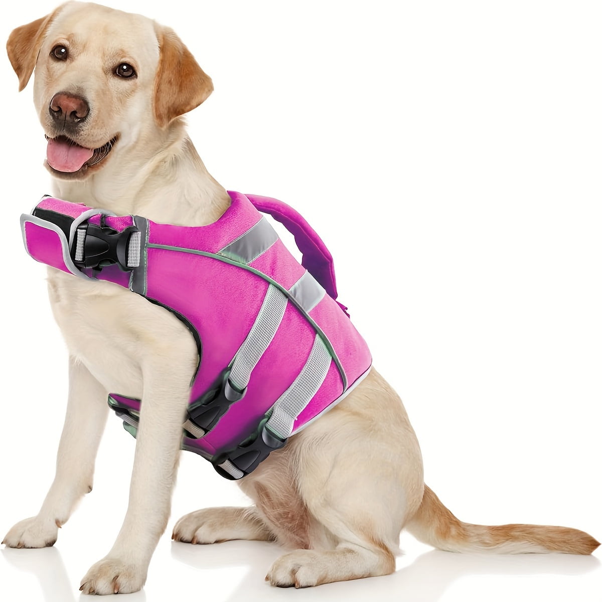 Water Safety Dog Life Jacket - Reflective & Adjustable Pet Flotation ...