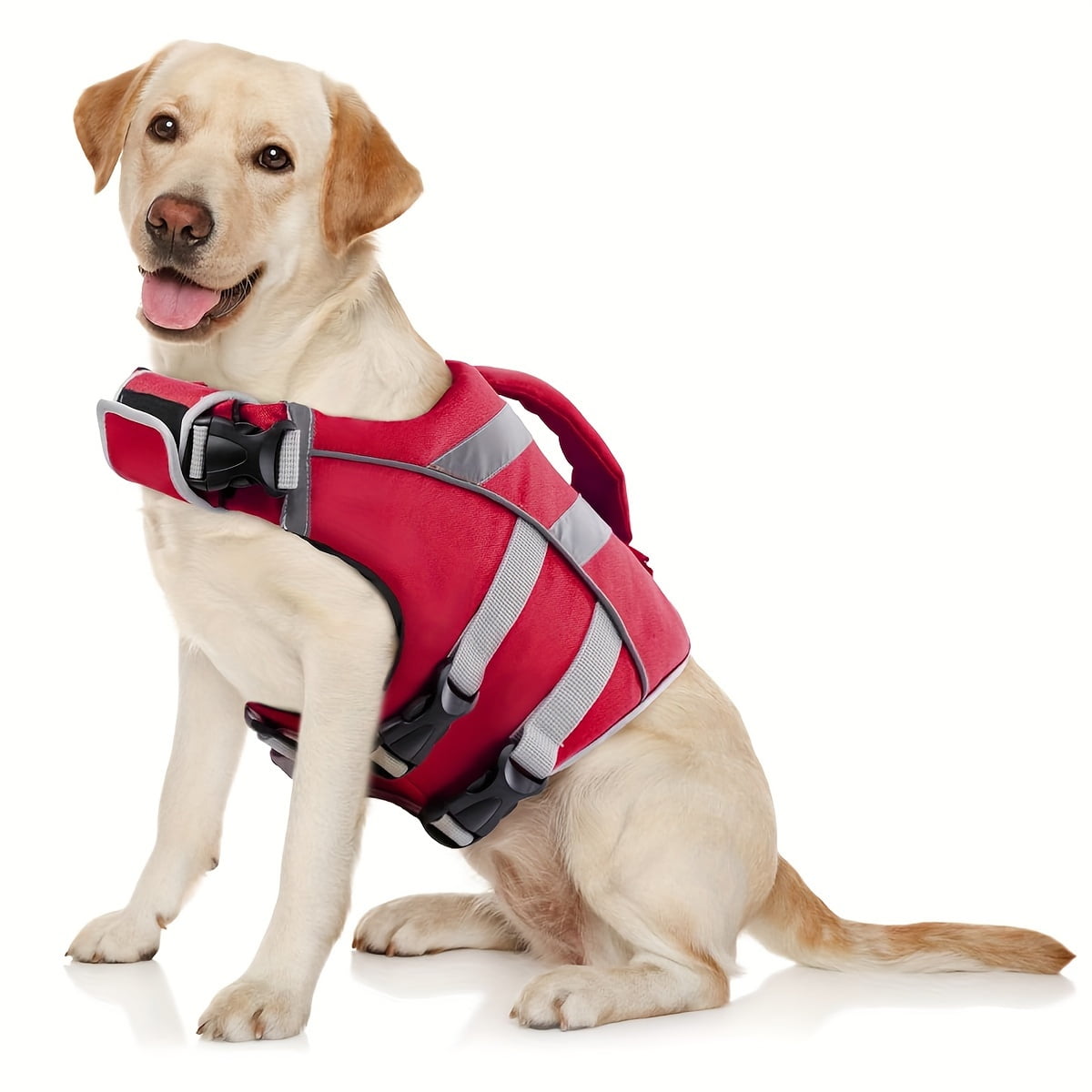 Water Safety Dog Life Jacket - Reflective & Adjustable Pet Flotation ...