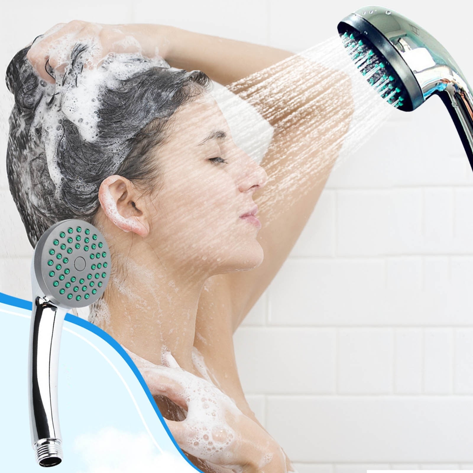 Water-Saving Handheld High Pressure Shower Head - Hydro Shower Head ...