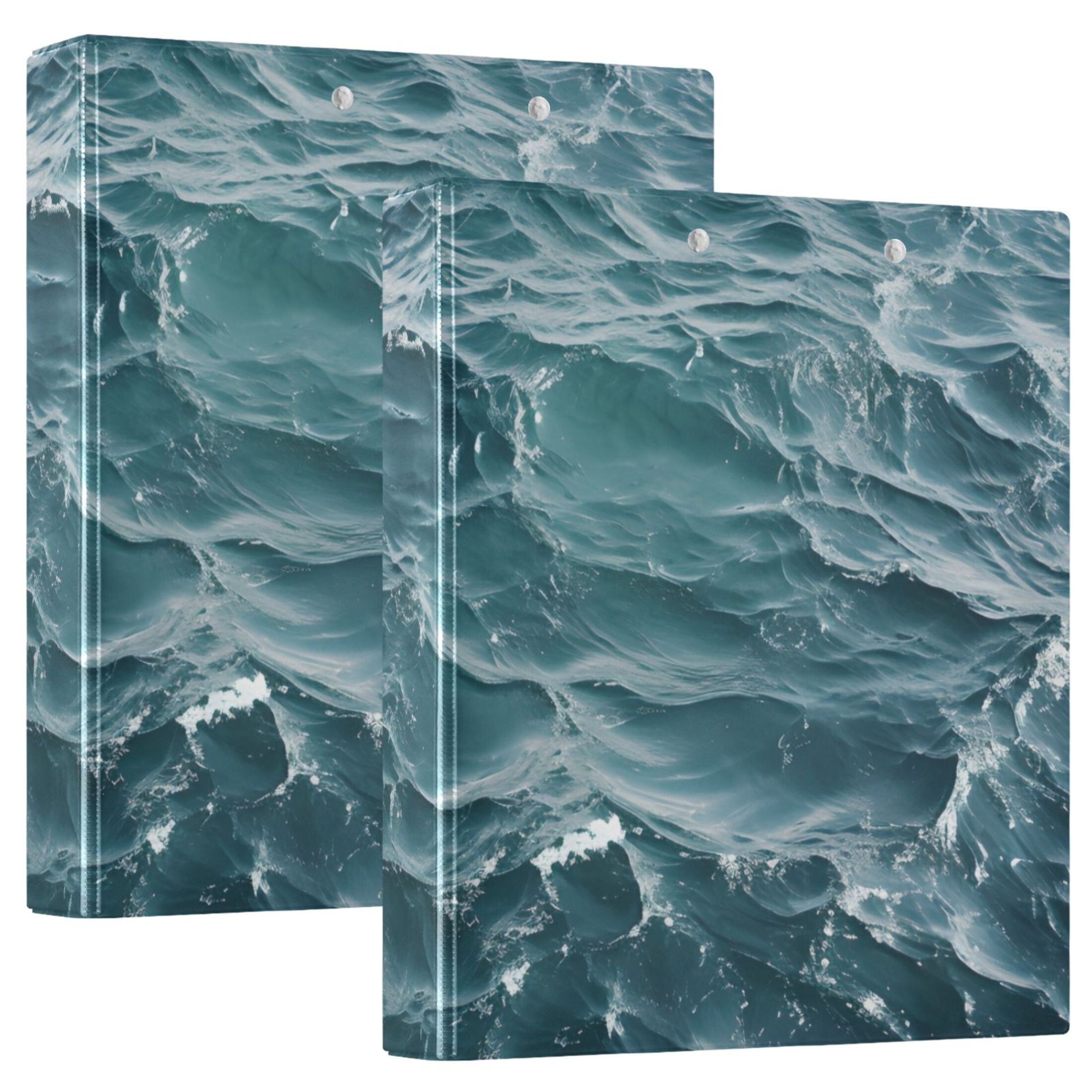 Water Sea Hardcover 3 Ring Binder 1.5 inch Round Rings with Interior ...