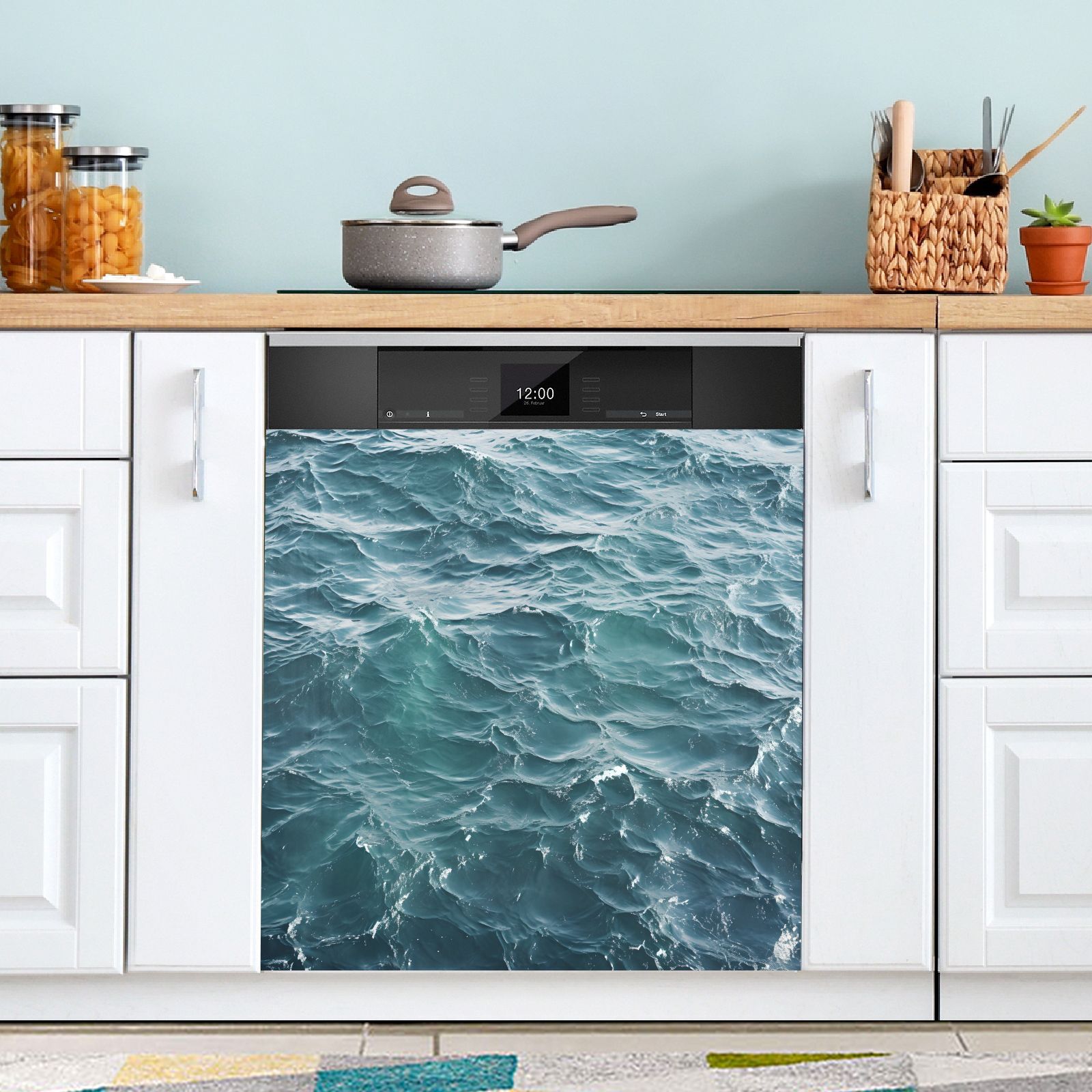 Water Sea Magnetic Dishwasher Cover Magnet Refrigerator Dishwasher ...