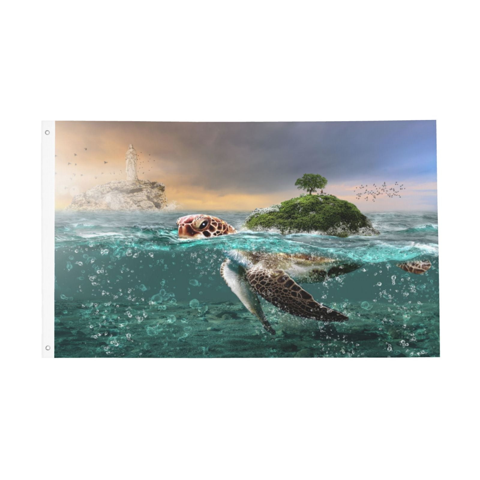 Water Sea Turtle Pattern Flag 3x5 Ft Outdoor Indoor With Grommet Garden ...