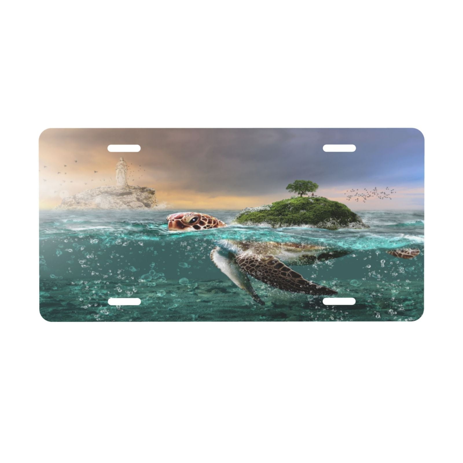 Water Sea Turtle Pattern License Plate Front Metal Car Plate 6×12 Inch ...