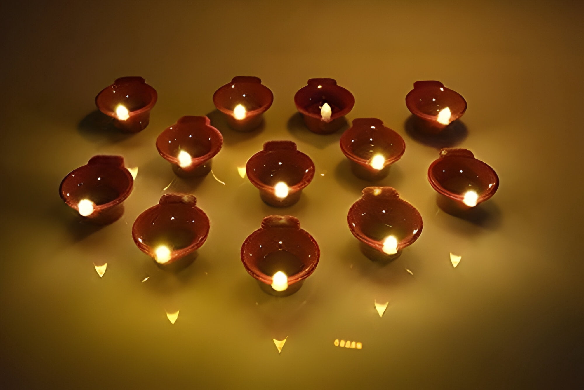 Water Sensor Led Diyas Candle Warm Orange Ambient Lights, with Water ...