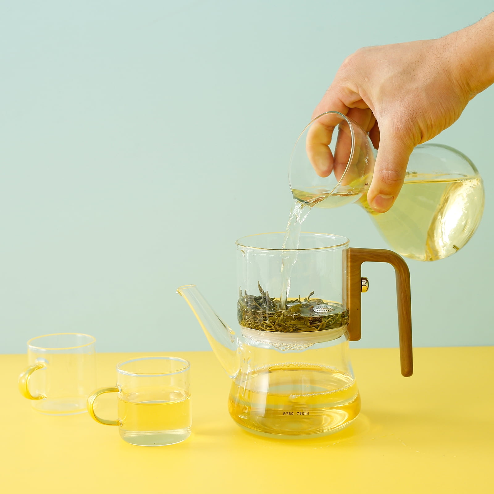 Water Separation Glass Teapot High Borosilicate Glass Glass Teapot Heat ...