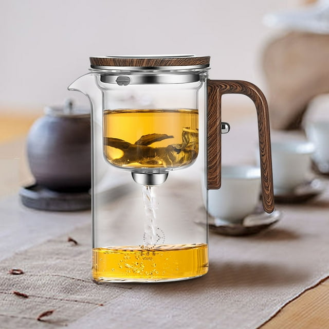 Water Separation Glass Teapot with Wooden Handle, Magical Teapot ...