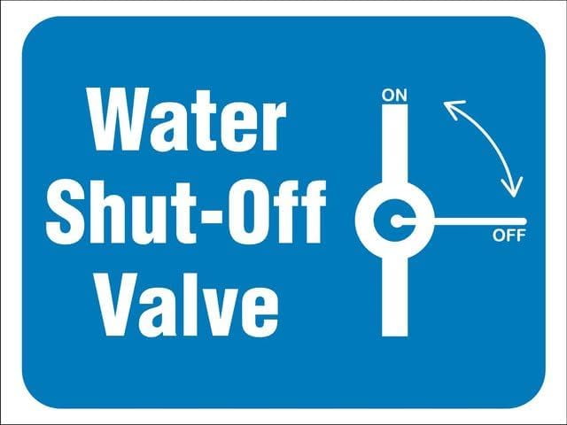 Water Shut Off Valve Sign Metal 12"X8" Rust Free Aluminum,Indoor ...