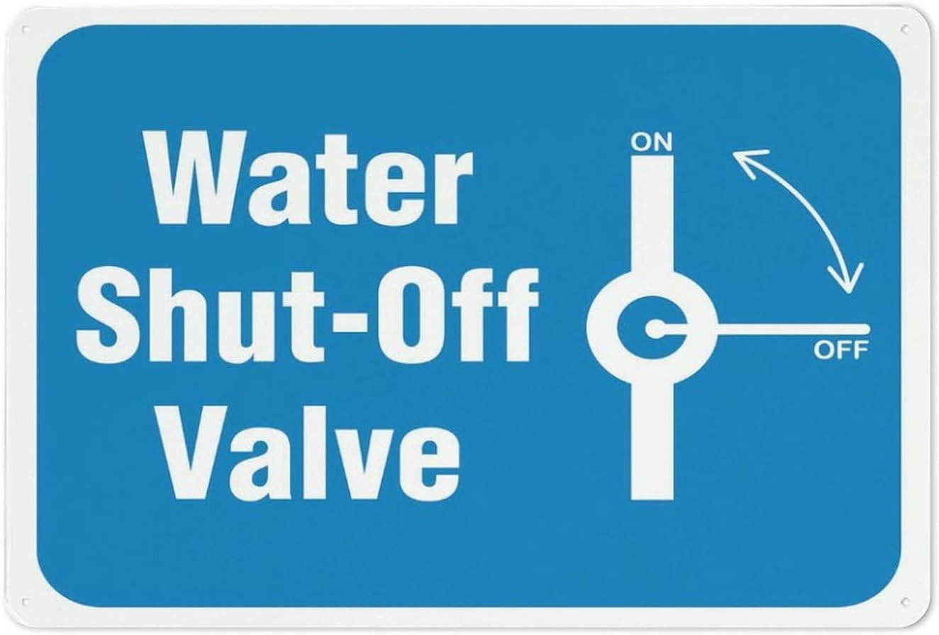 Water Shut Off Valve Sign Safe Sign, Signs Outdoor, 12 X 8 In, Sign For ...