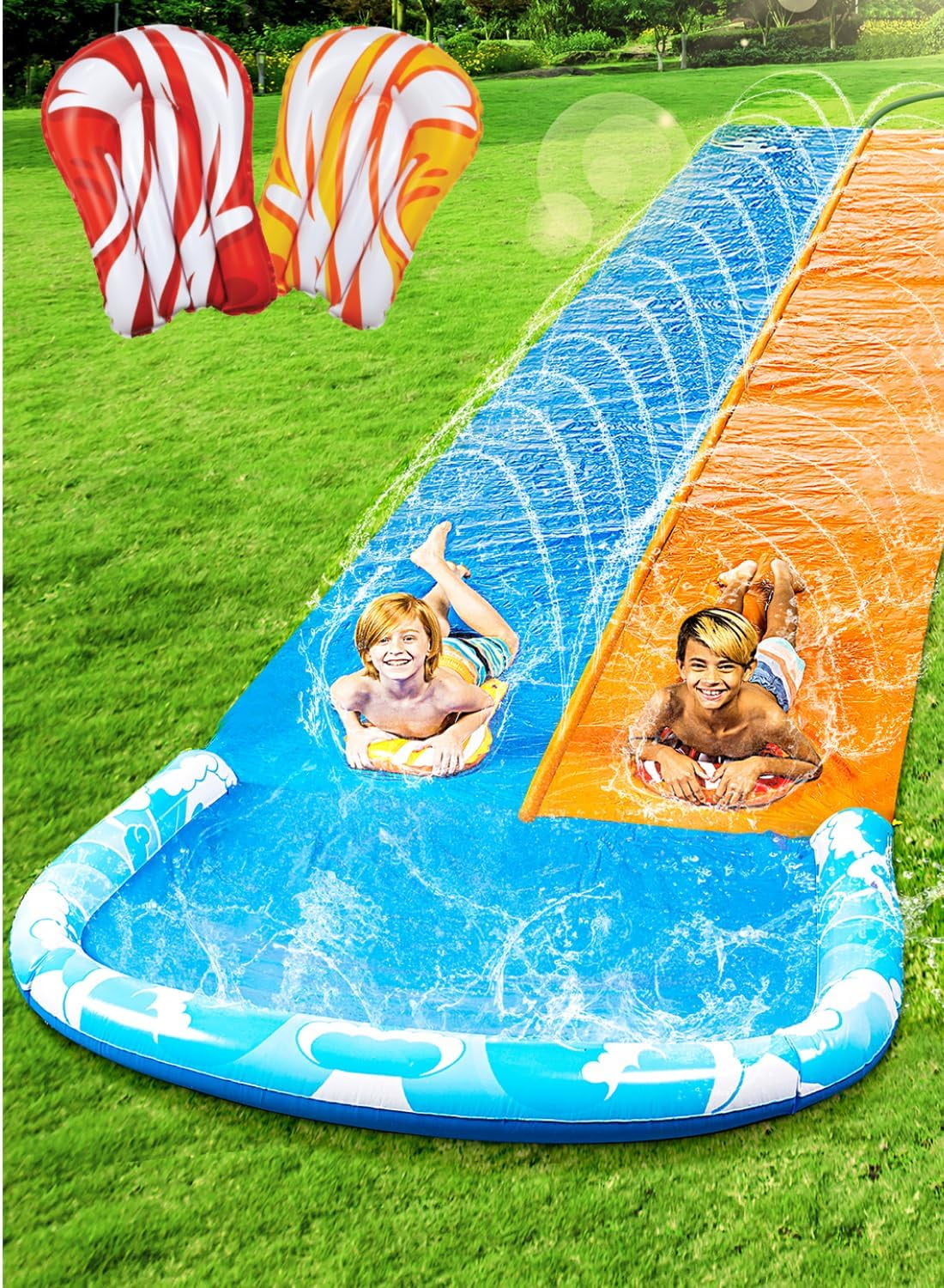 Water Slides , Lawn Water Slide Summer Slip Waterslides Water Toy with ...