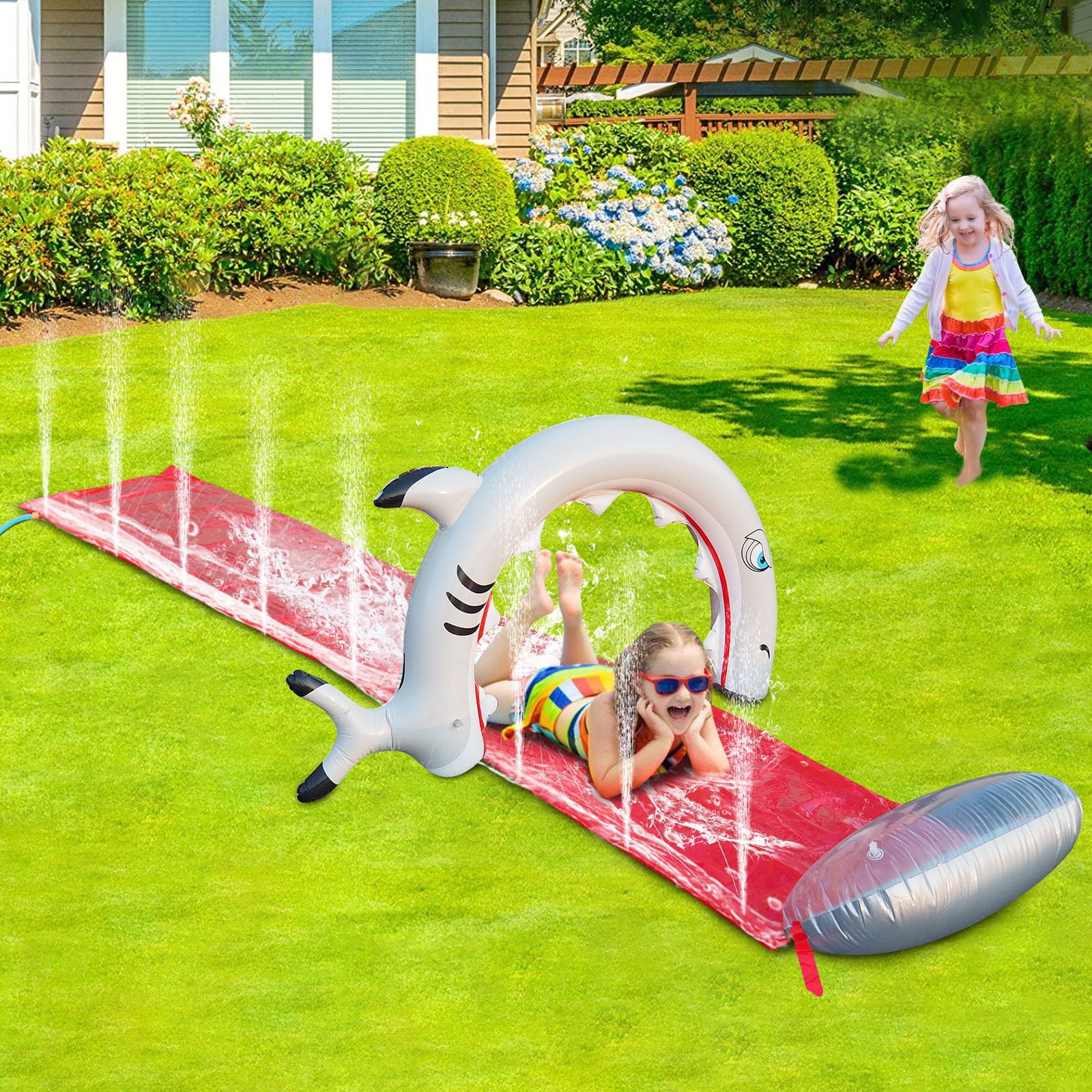 Water Slides and 2 Bodyboards, Lawn Water Slide Summer Slip Waterslides ...