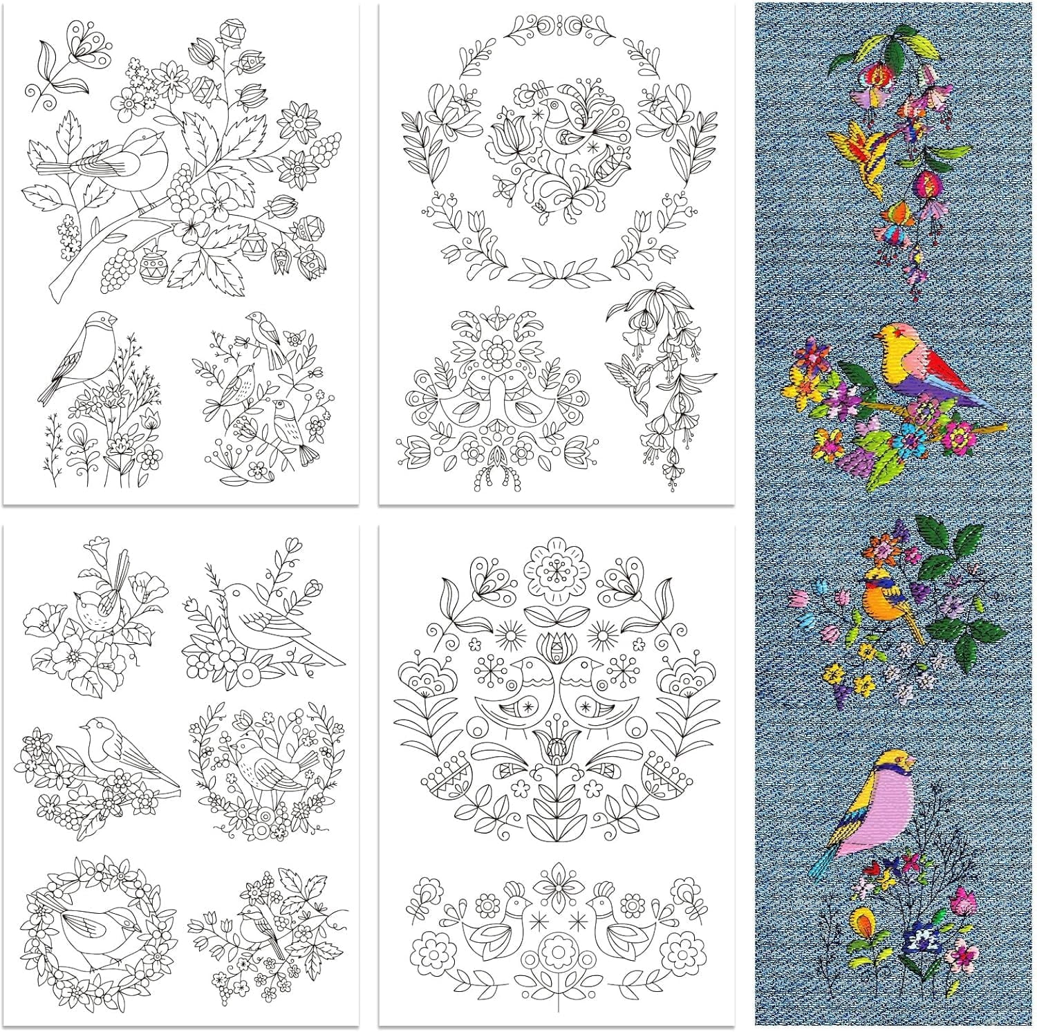 Water Soluble Embroidery Patterns for Beginners 4 Sheets with 14 ...
