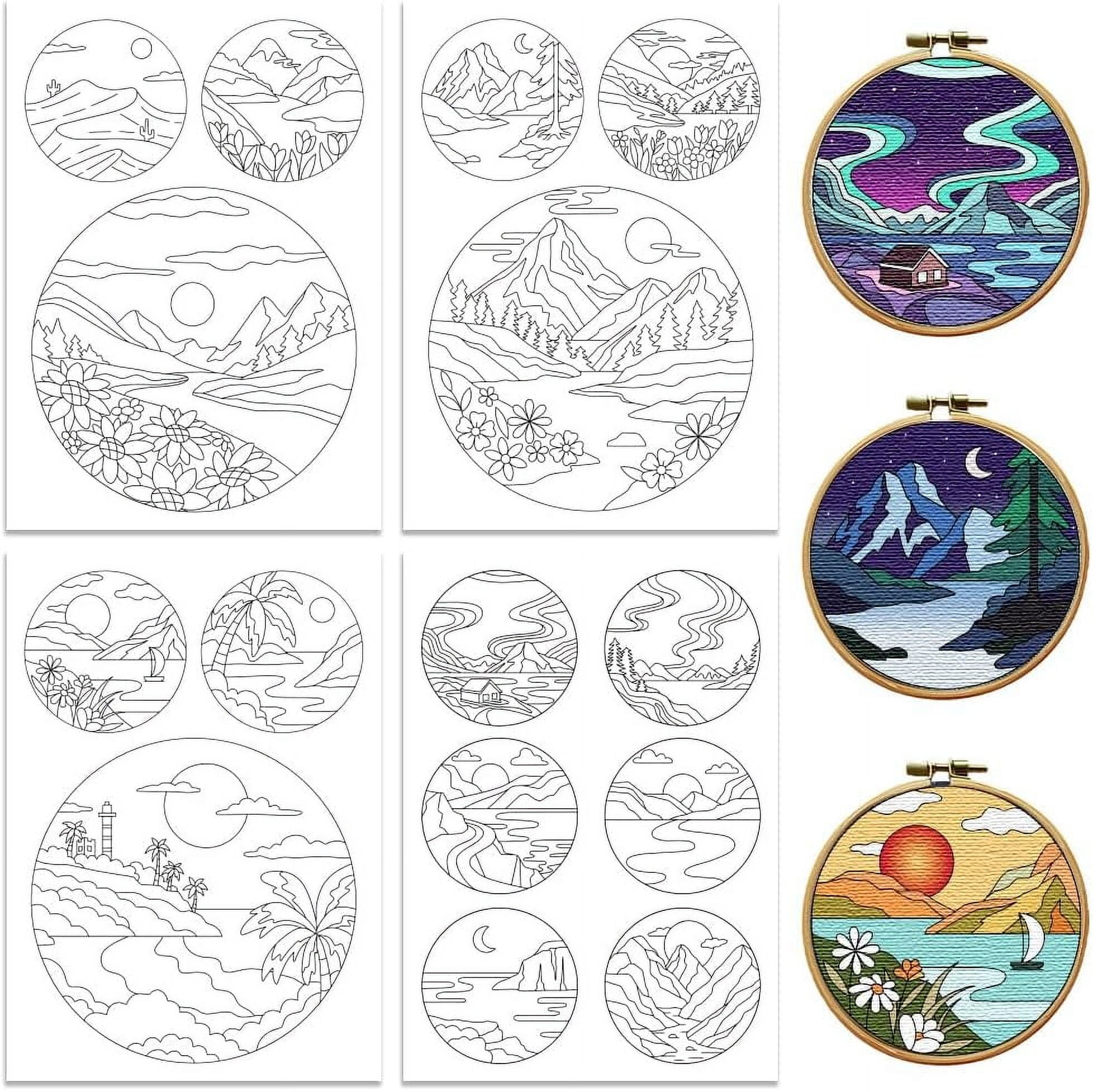 Water Soluble Embroidery Patterns for Beginners 4 Sheets with 15 ...