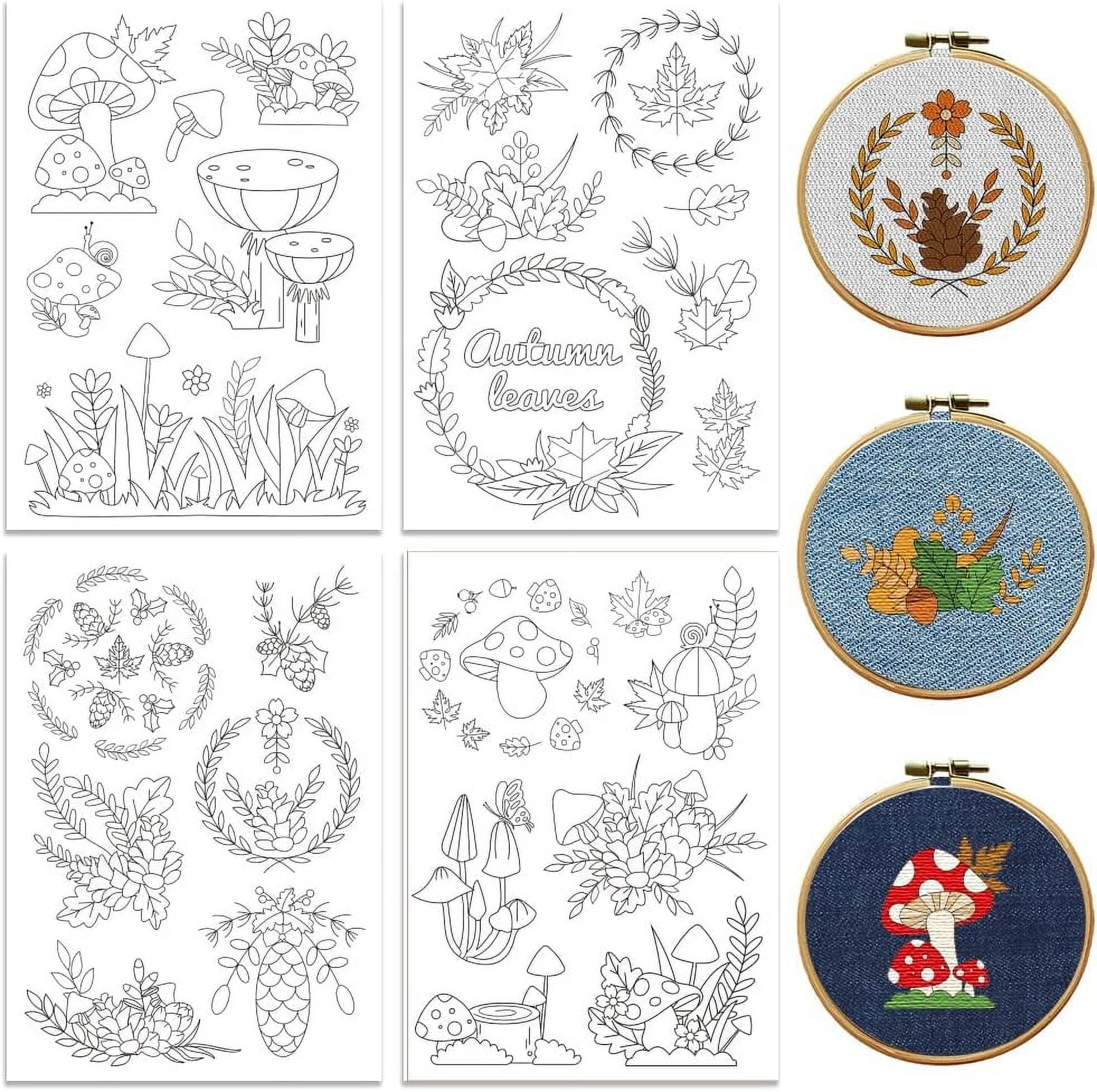 Water Soluble Embroidery Patterns for Beginners 4 Sheets with 33 ...