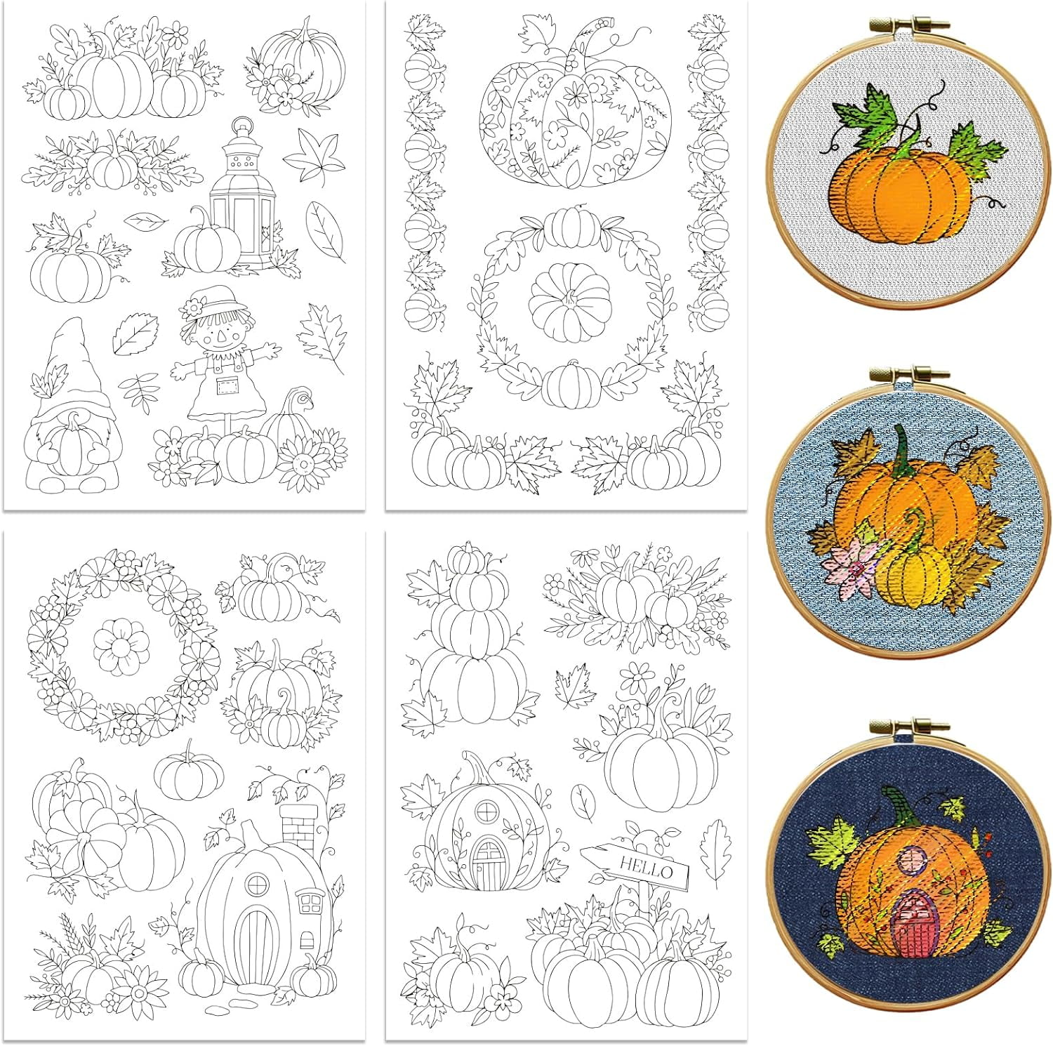 Water Soluble Embroidery Patterns for Beginners 4 Sheets with 37 ...