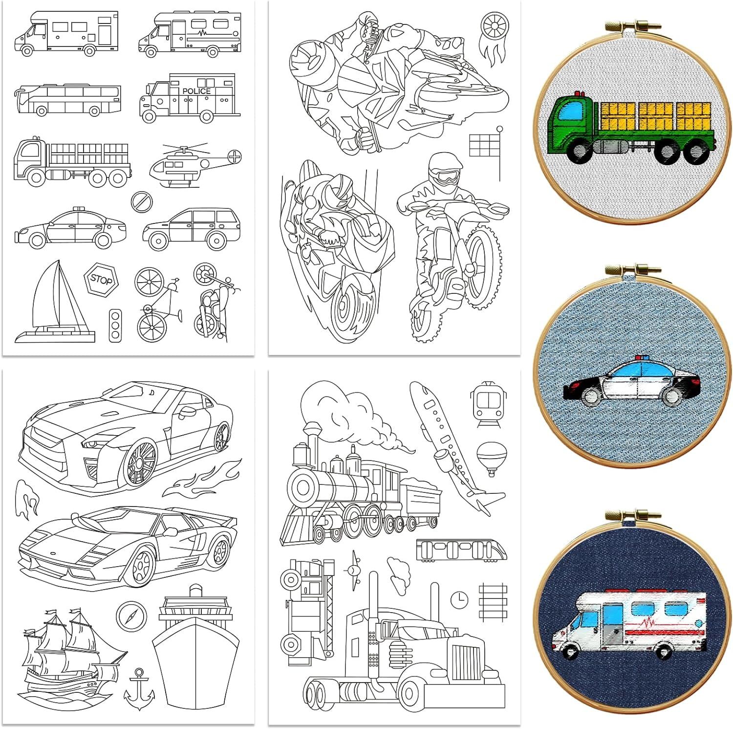 Water Soluble Embroidery Patterns for Beginners 4 Sheets with 38 ...