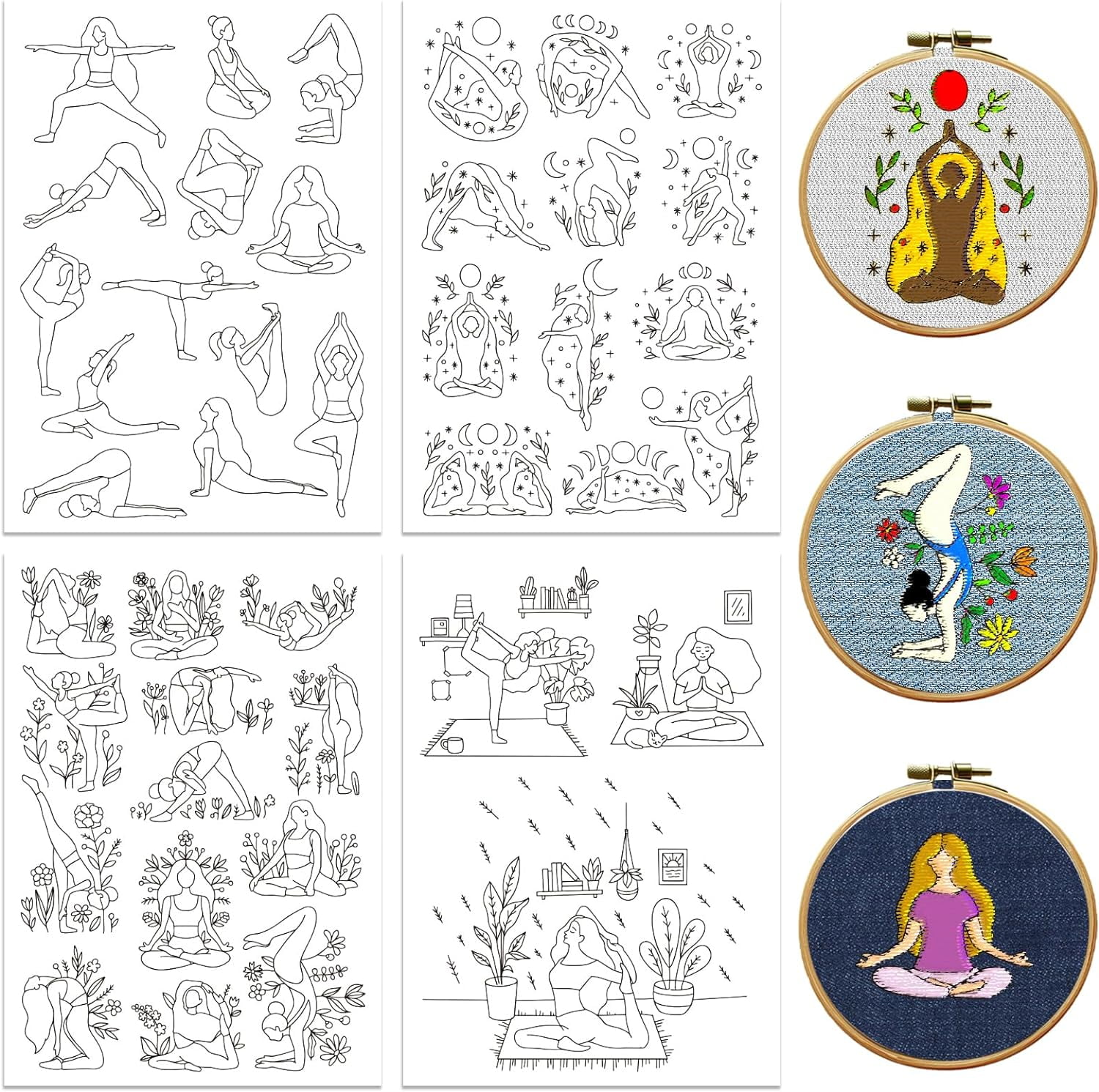 Water Soluble Embroidery Patterns for Beginners 4 Sheets with 41 ...
