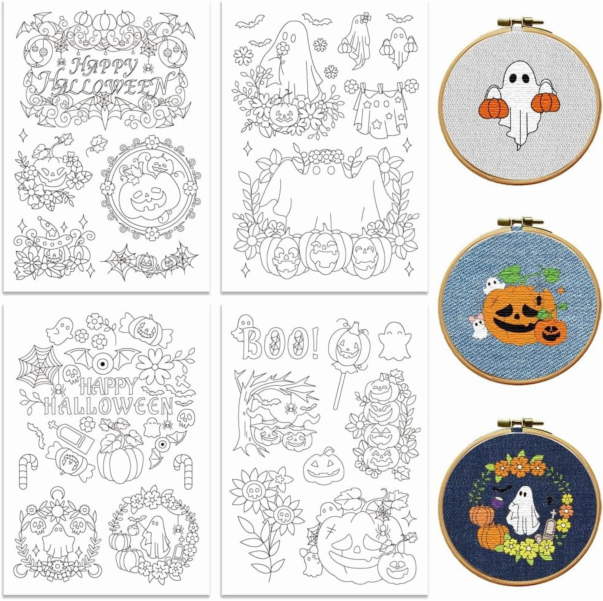 Water Soluble Embroidery Patterns for Beginners Face and Pumpkin 4 ...