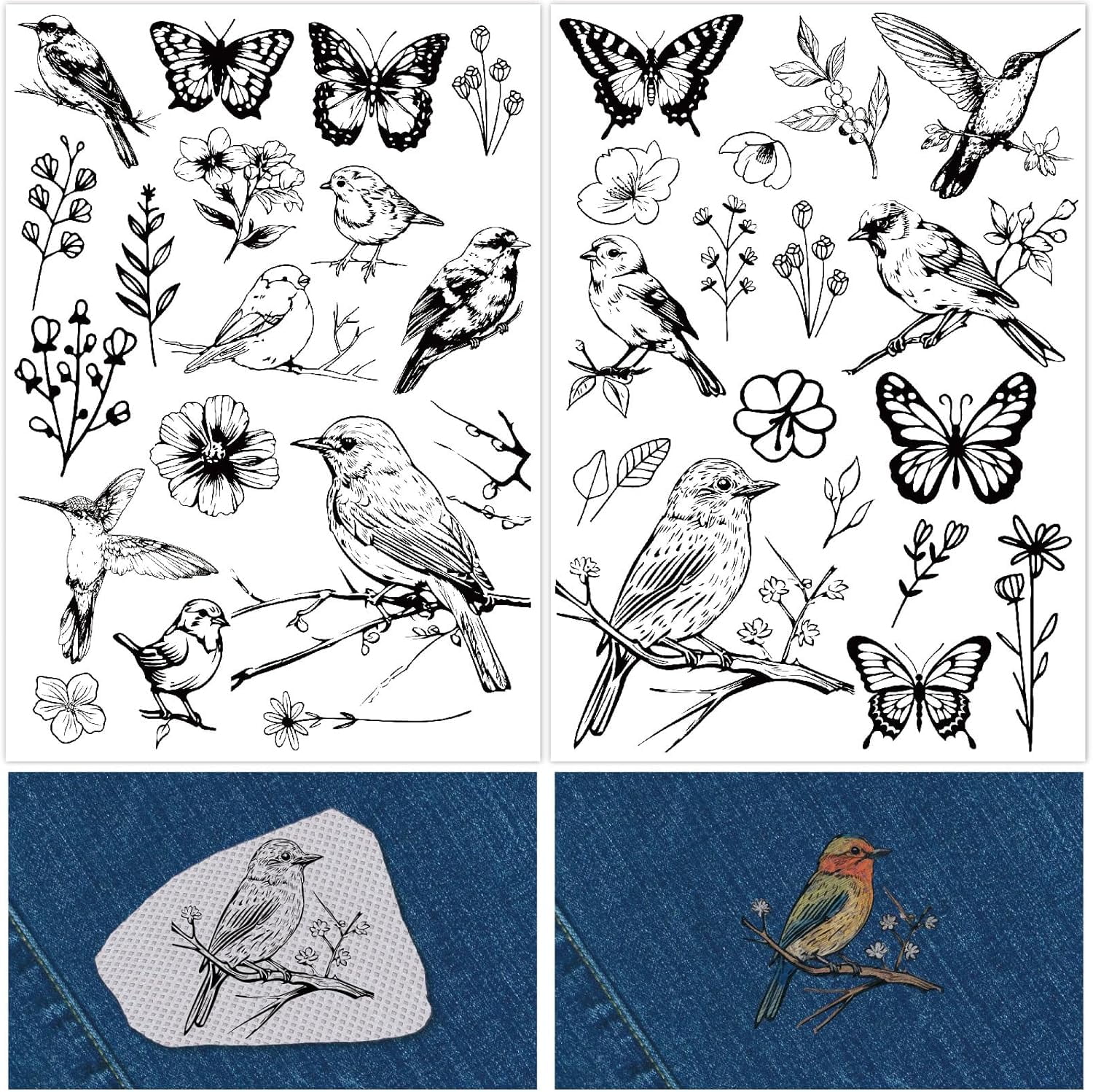 Water Soluble Embroidery Patterns Bird Desgin Transfers Wash-Away ...