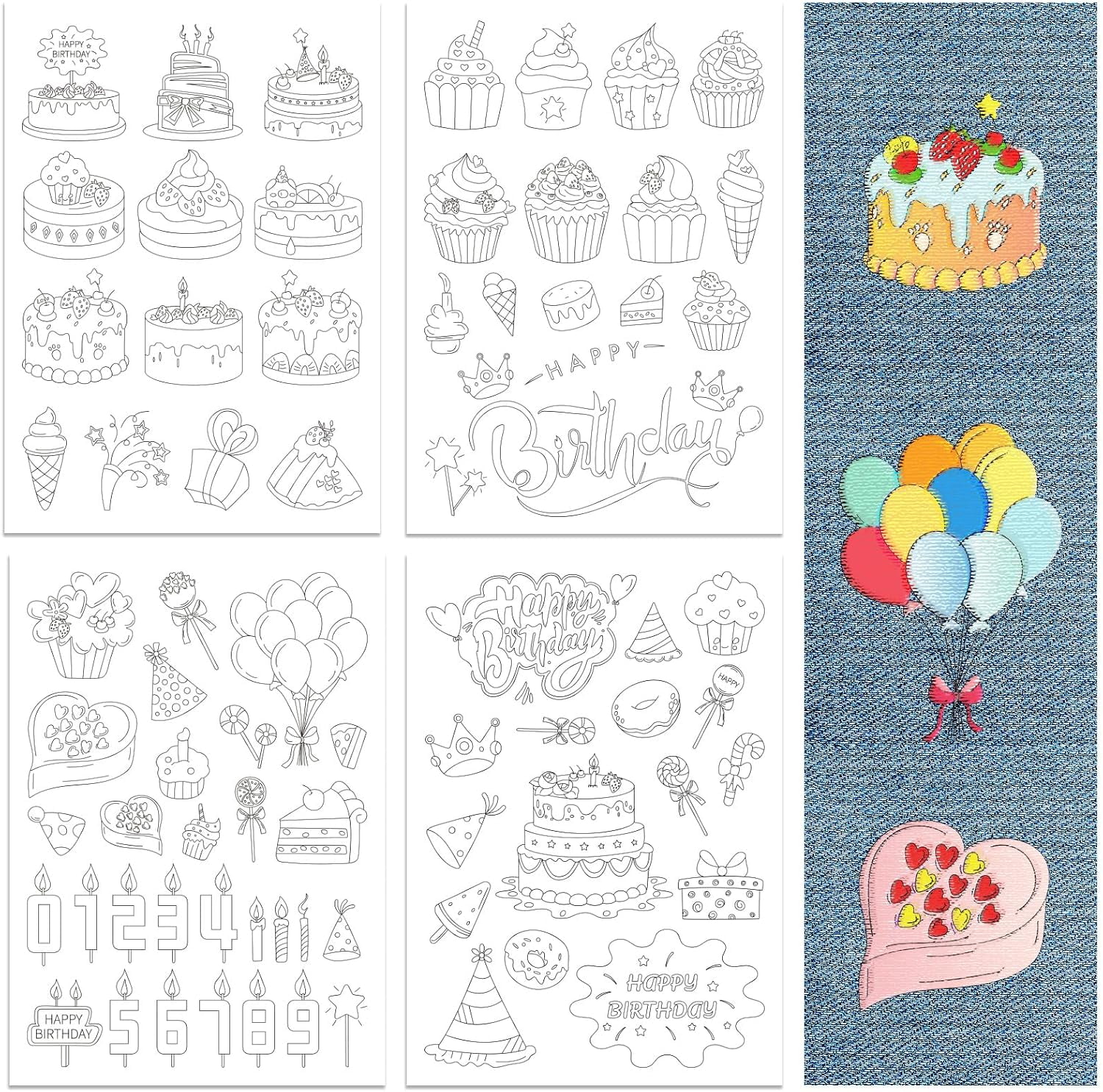 Water Soluble Embroidery Patterns for Beginners 4Sheets with 72pcs ...