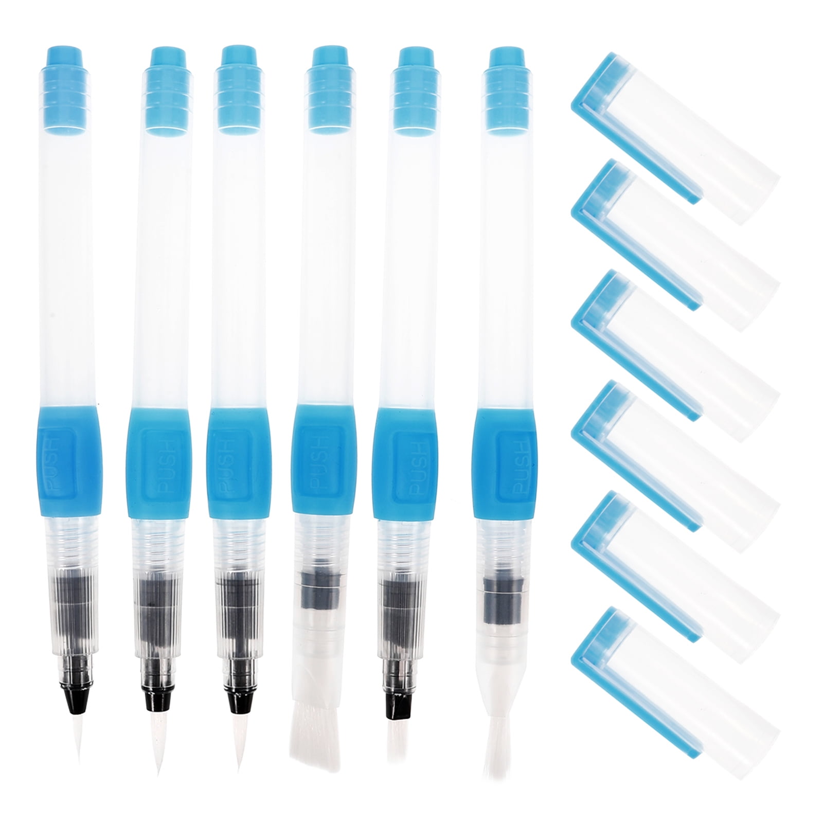 6pcs Water Brush Pens Refillable Painting Supplies Watercolor Brush ...