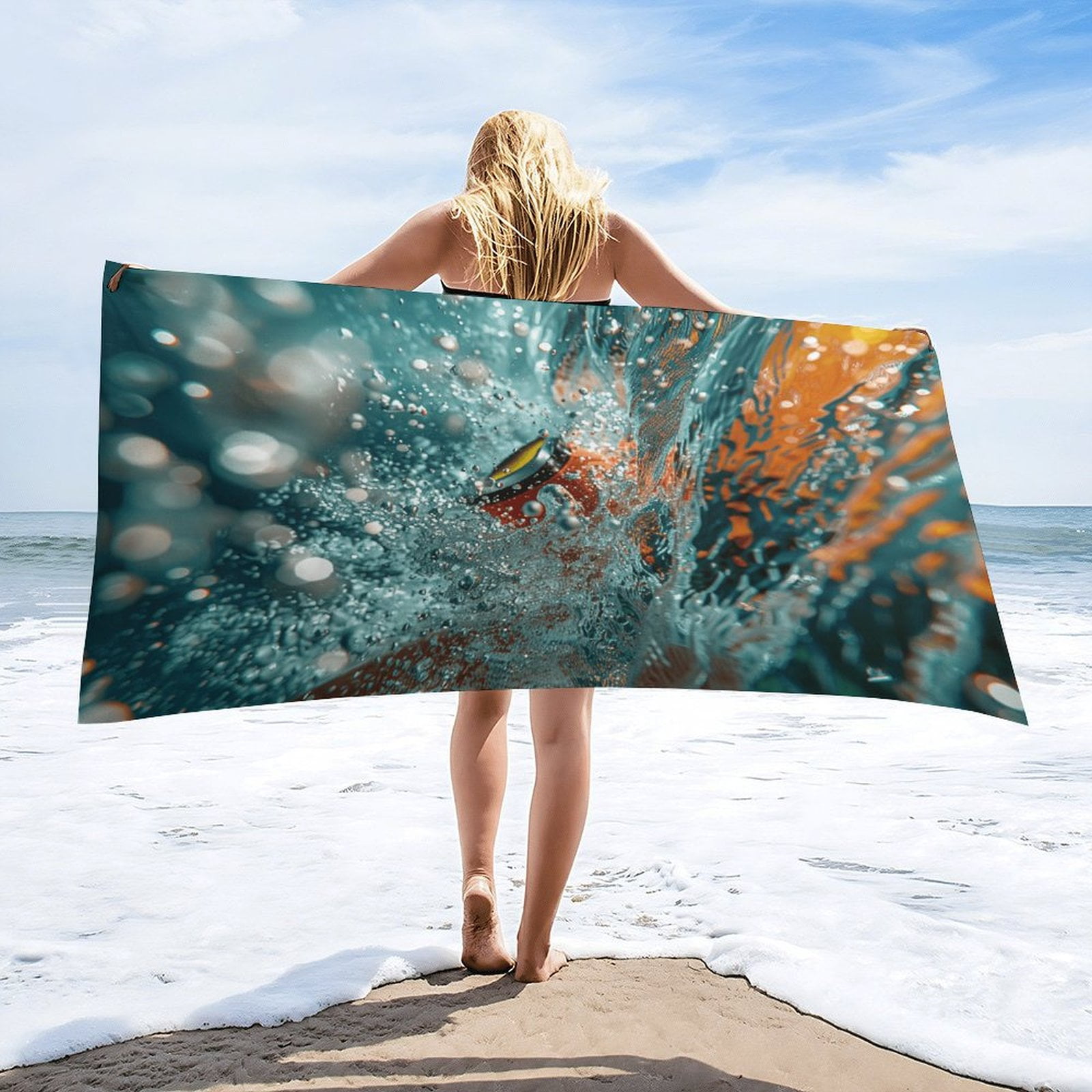 Water Splash Ripple Beach Towel – with A Unique Design, Extra Large,XL ...