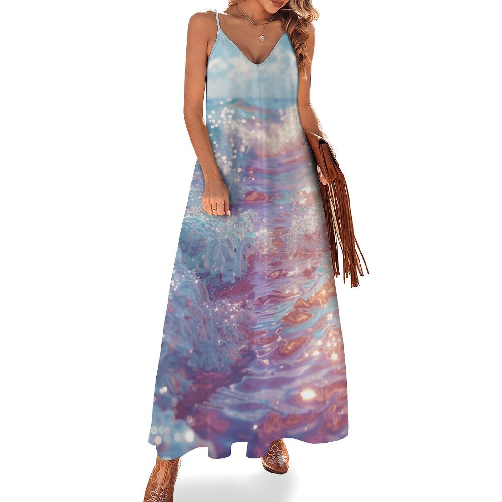 Water Splash Ripple Fine Art Sleeveless Dress Summer Dress Woman 2025 ...