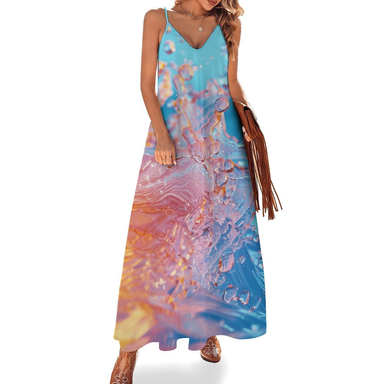 Water Splash Ripple Fine Art Sleeveless Dress Summer Dress Woman 2025 ...