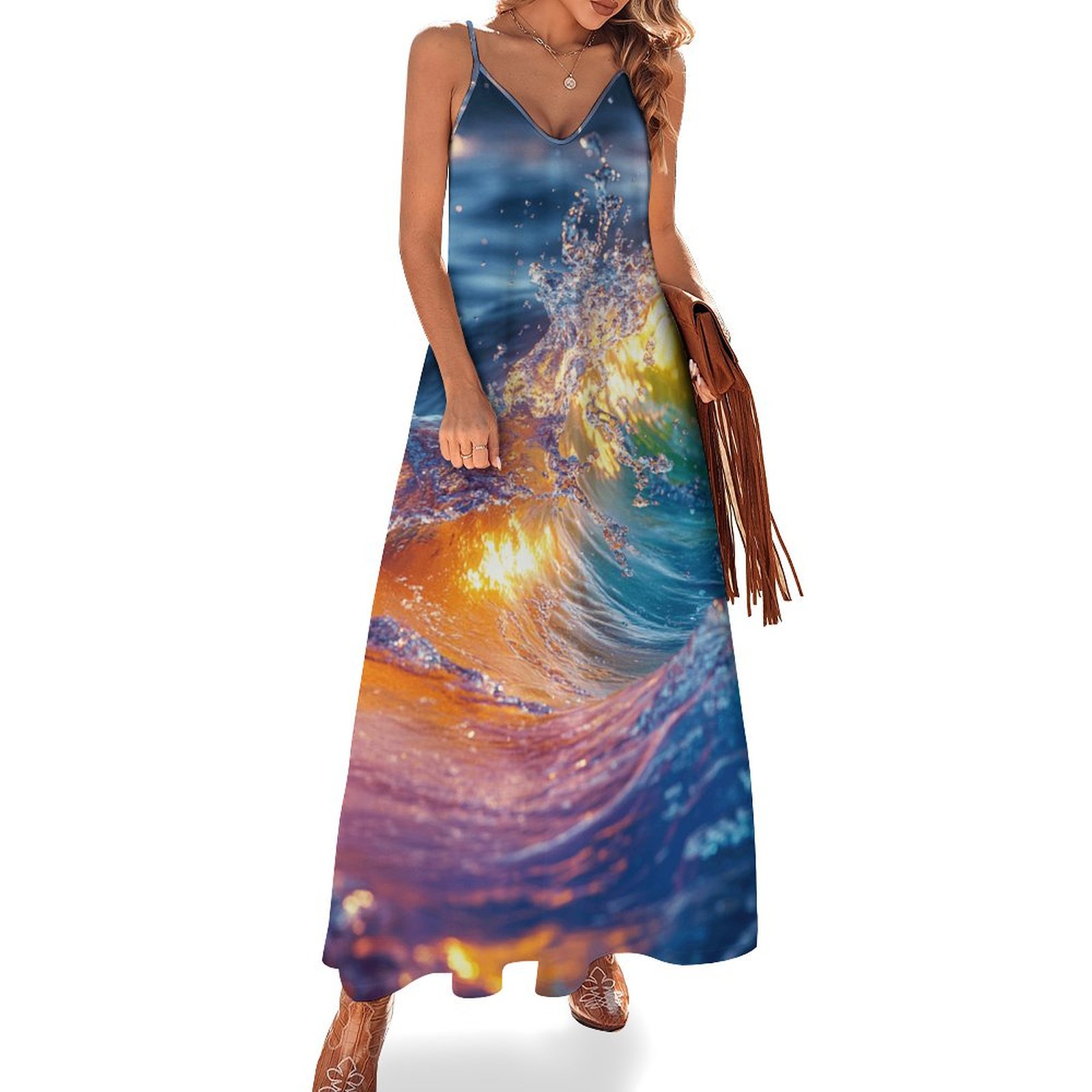 Water Splash Ripple Fine Art Sleeveless Dress Summer Dress Woman 2025 ...