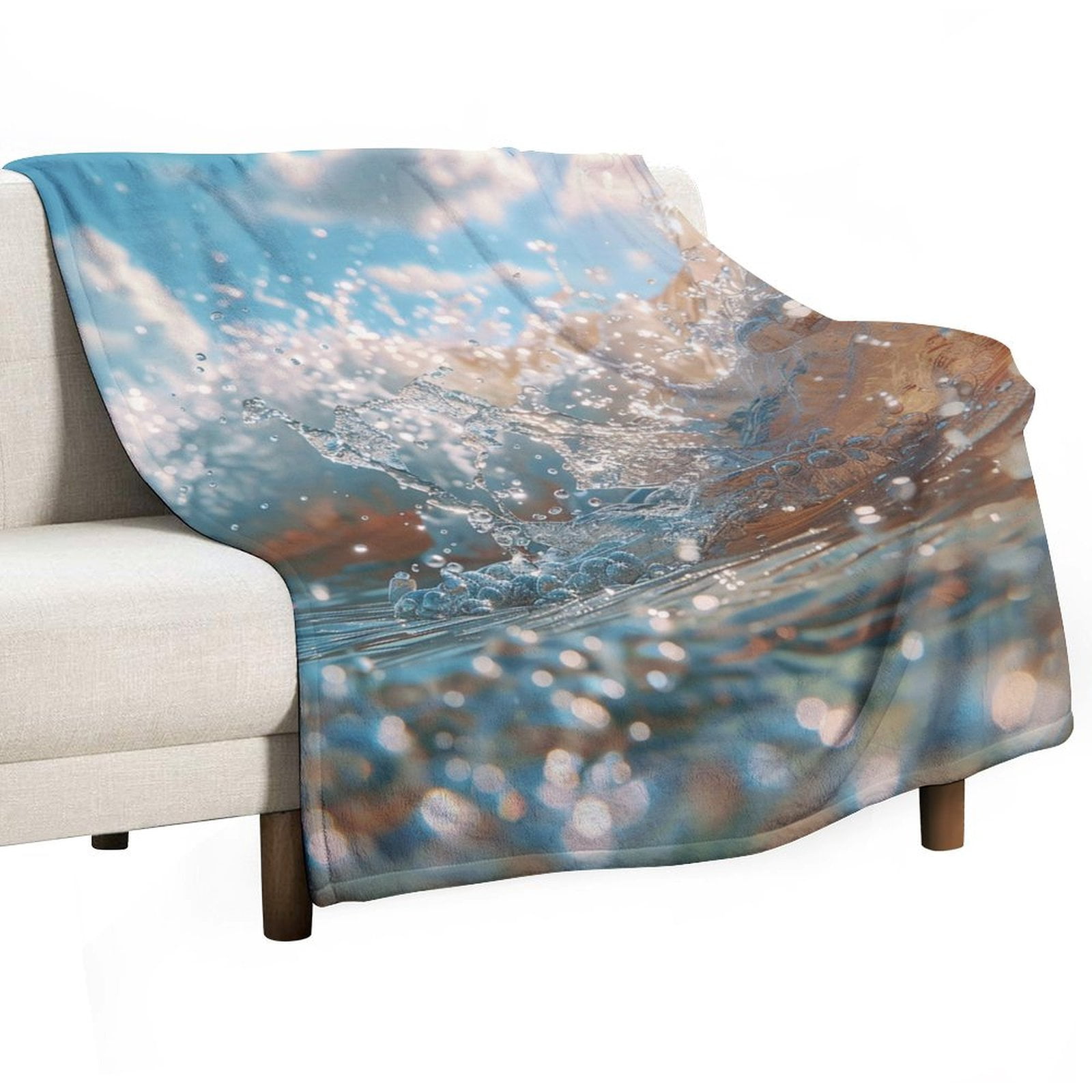 Water Splash Ripple Flannel Blanket Lightweight Blanket for Couch Sofa ...